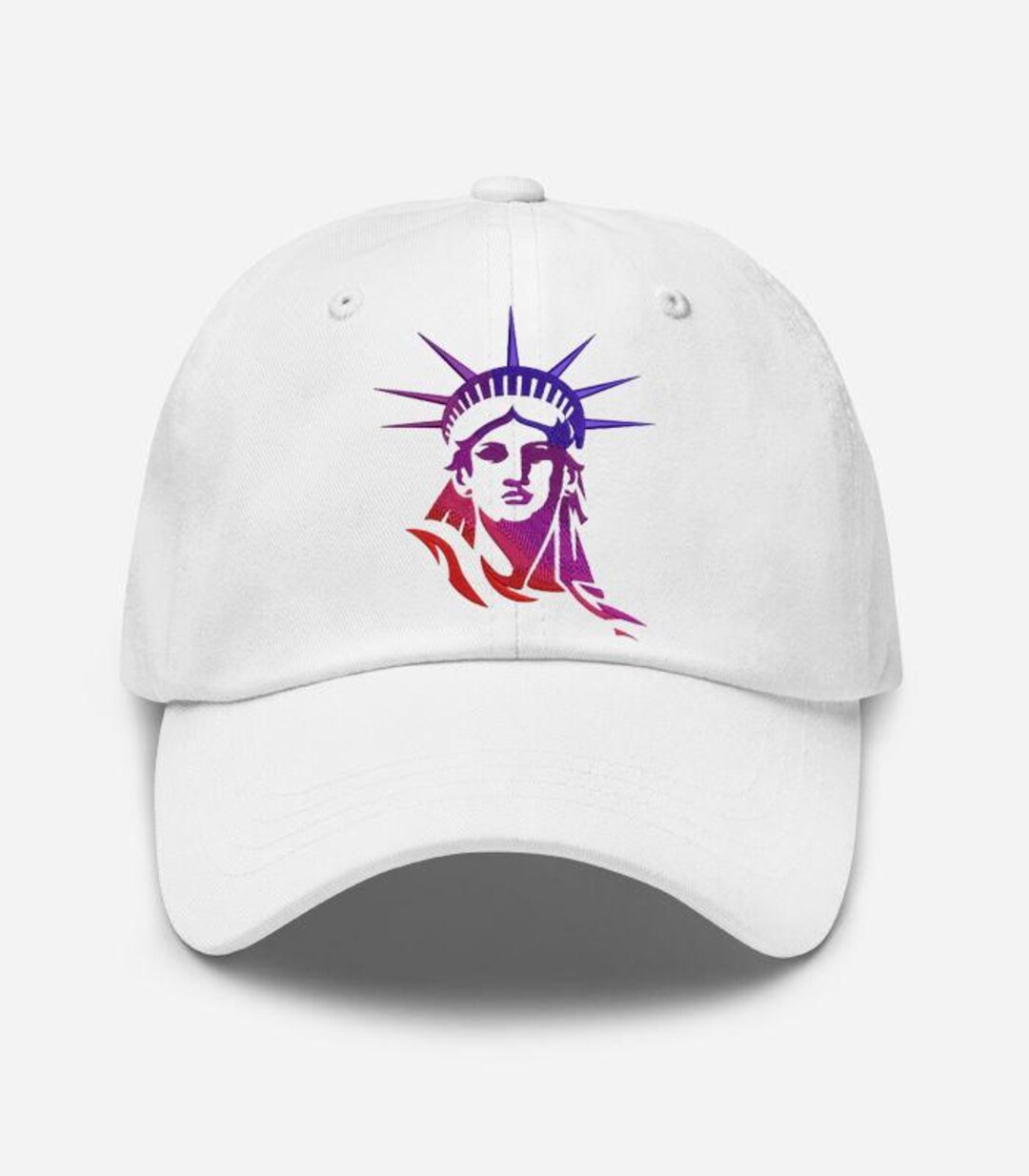 Statue of Liberty Gradient Embroidered Hat Bold Red and Blue Artistic ...