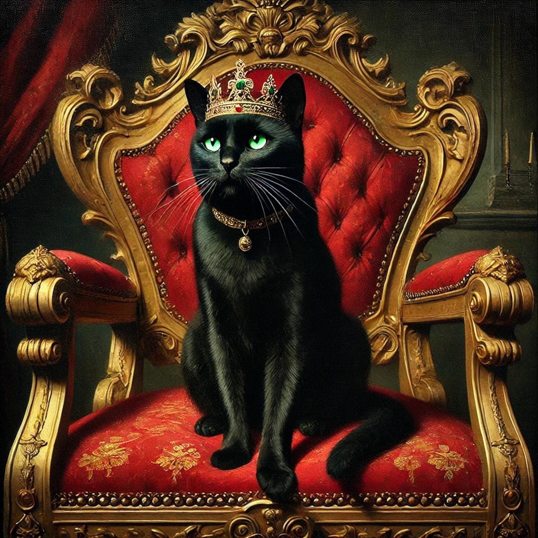Regal Royalty King Queen Pet Portrait Painting on Throne With Crown - Etsy