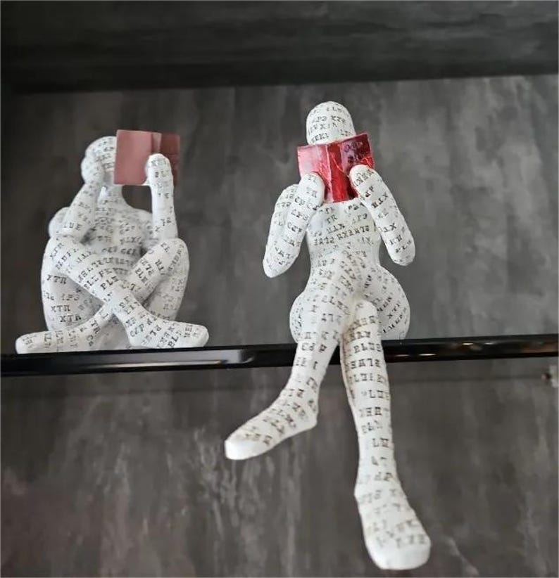 Reading Woman Resin Statue Desktop Decoration and Ornament for Home ...