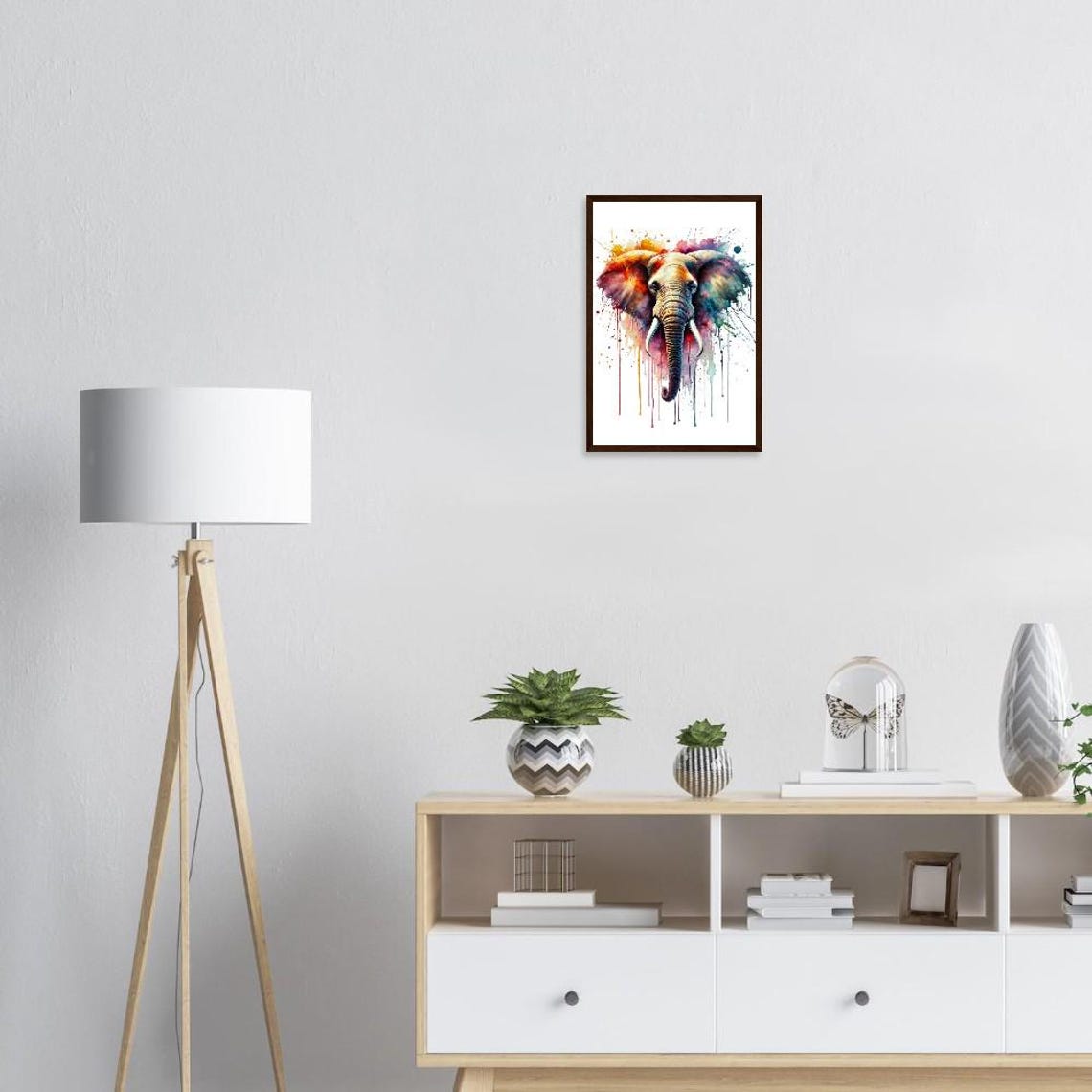 Vivid Elephant: Classic Semi-glossy Wooden Framed Poster - Etsy