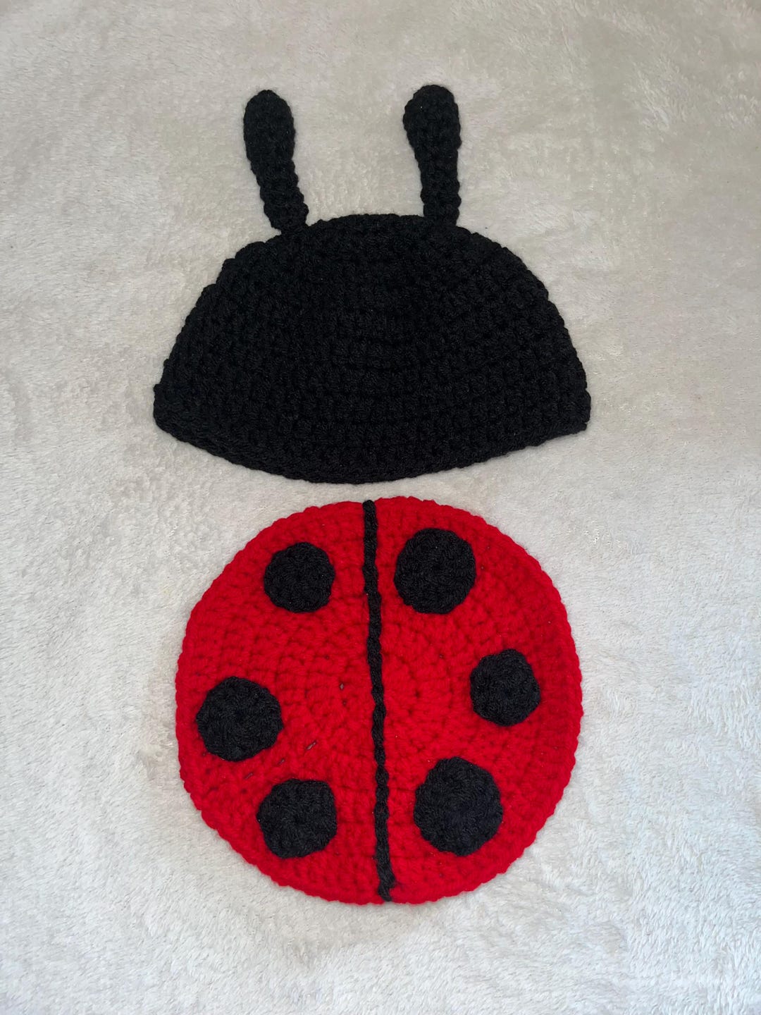 Crochet Lady Bug Hat and Back Diaper Cover - Etsy