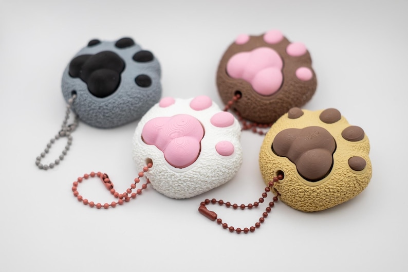 Fuzzy Paw Fidget Clicker Keychain: 3D Printed Sensory Toy - Etsy