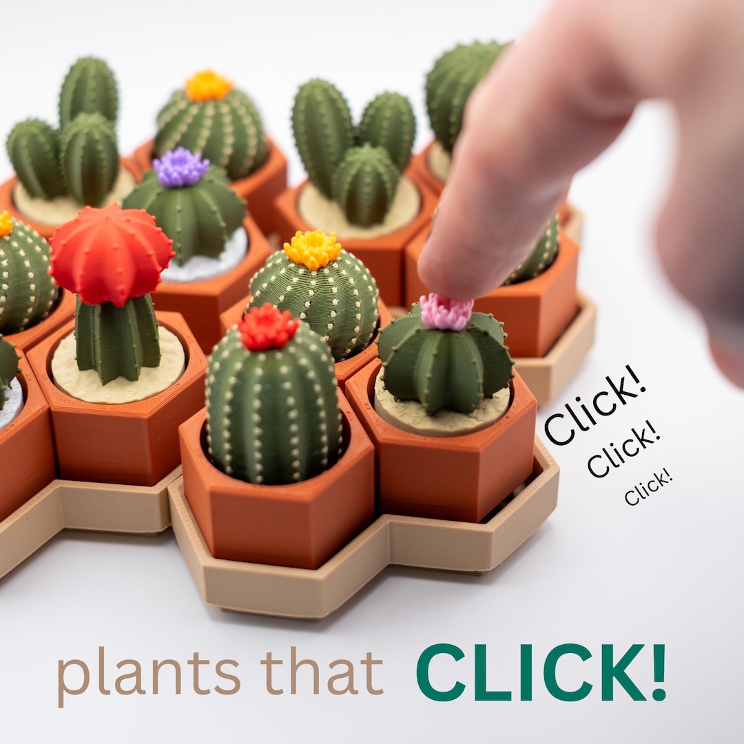 Fidget Cactus Clicker | Mini Clickable Cactus | Stress Relief Desk ...