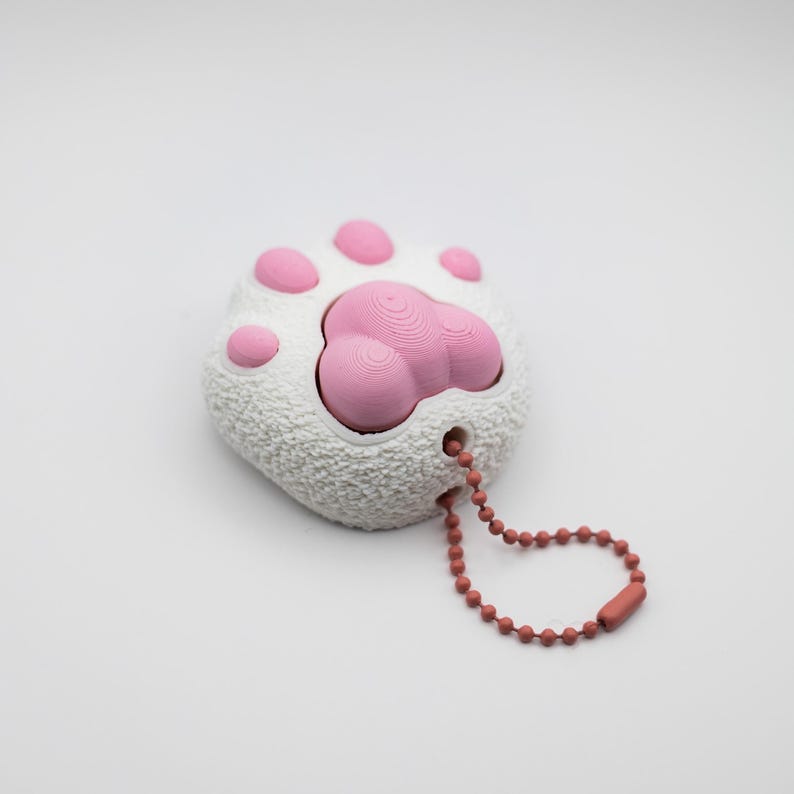 Fuzzy Paw Fidget Clicker Keychain: 3D Printed Sensory Toy - Etsy