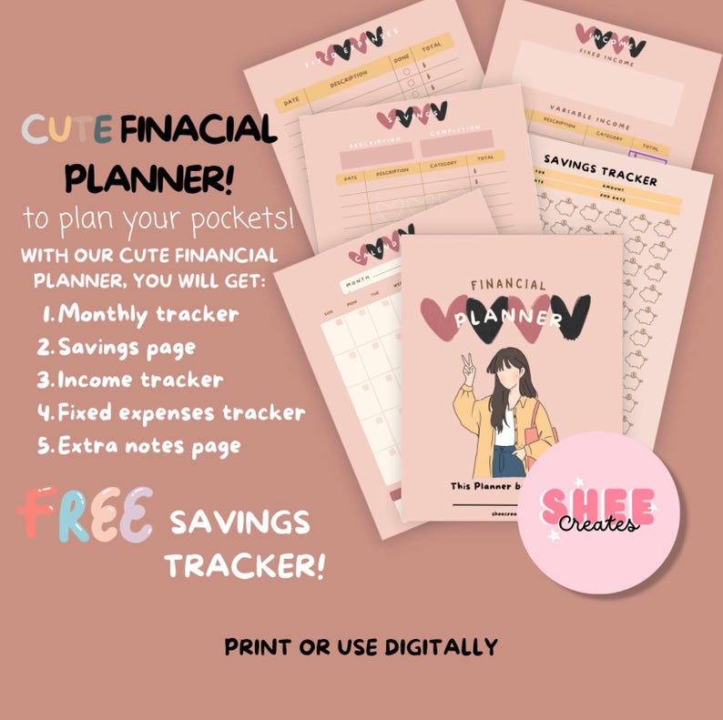 Cute Financial Planner - Etsy