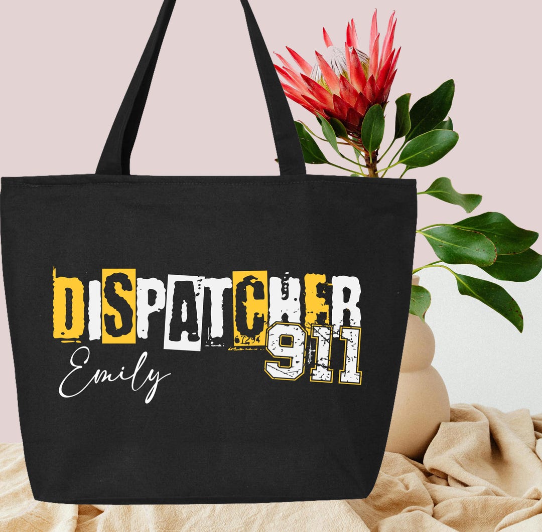 Personalized 911 Dispatcher Tote Bag, Custom First Responder Gift ...