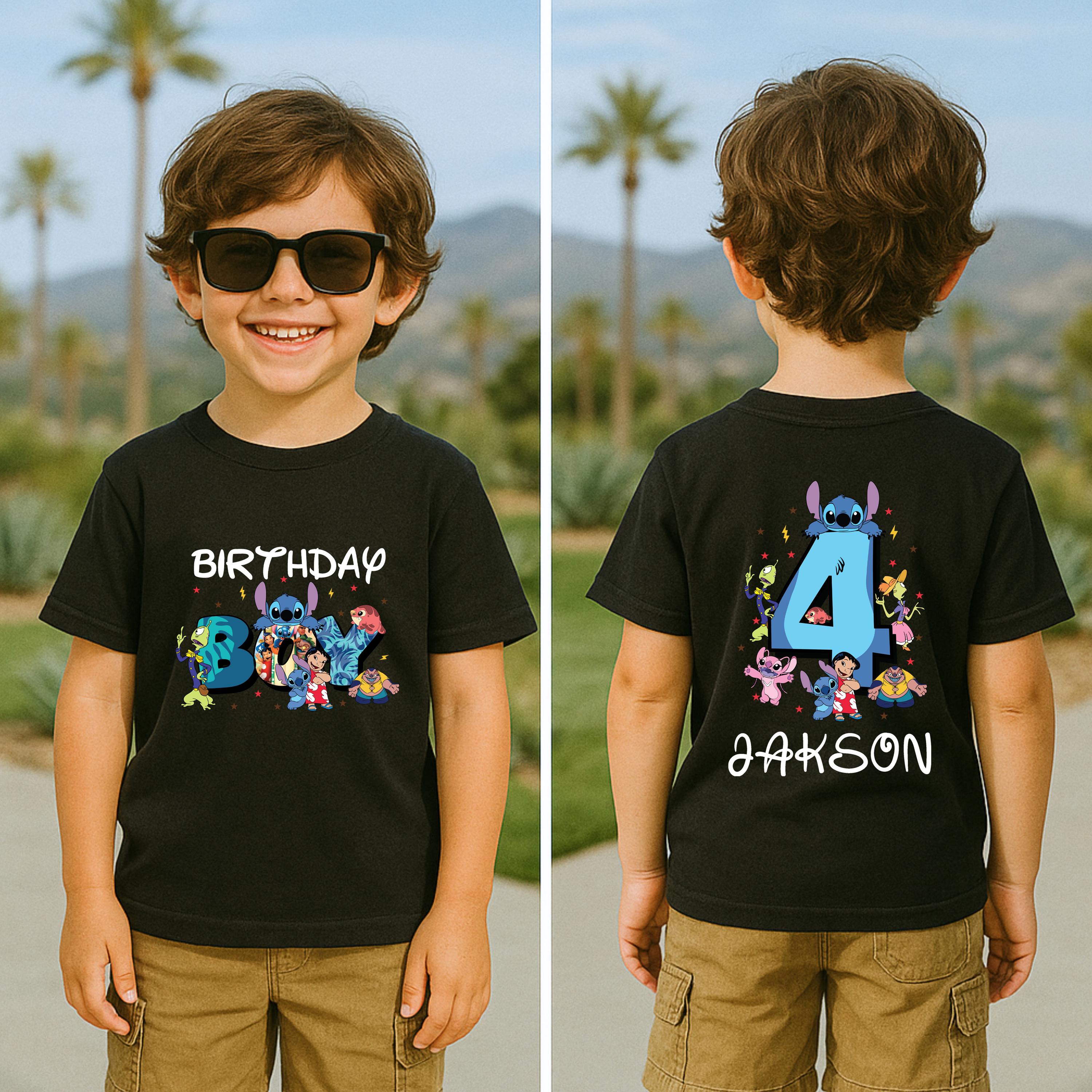 Custom Stitch Birthday Shirt for Kids, Personalized Age and Name ...