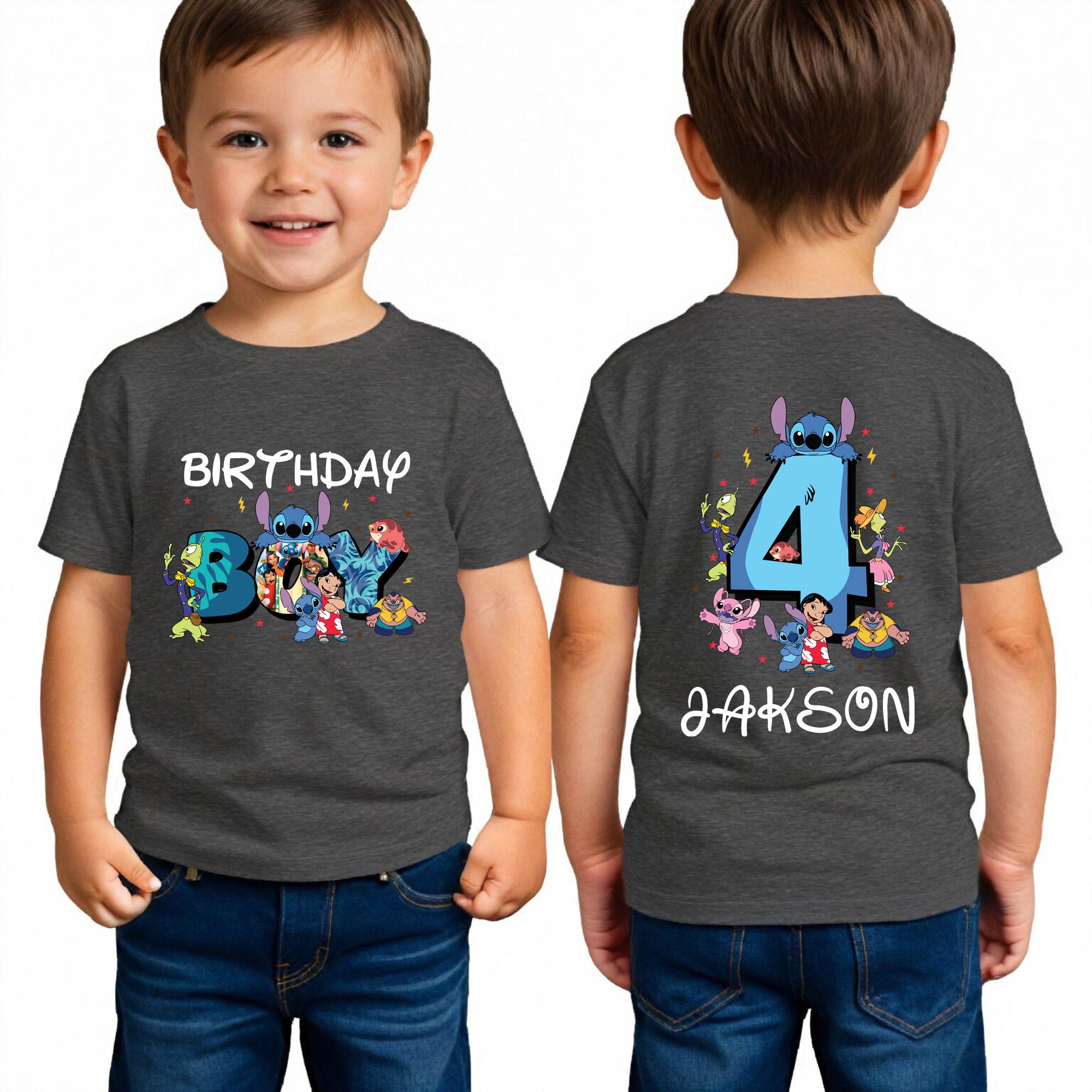 Custom Stitch Birthday Shirt for Kids, Personalized Age and Name ...