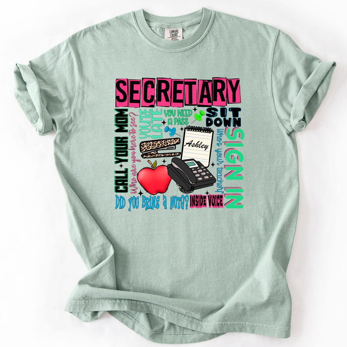 Comfort Colors® Secretary Shirt, Personalized School Secretary Tee ...