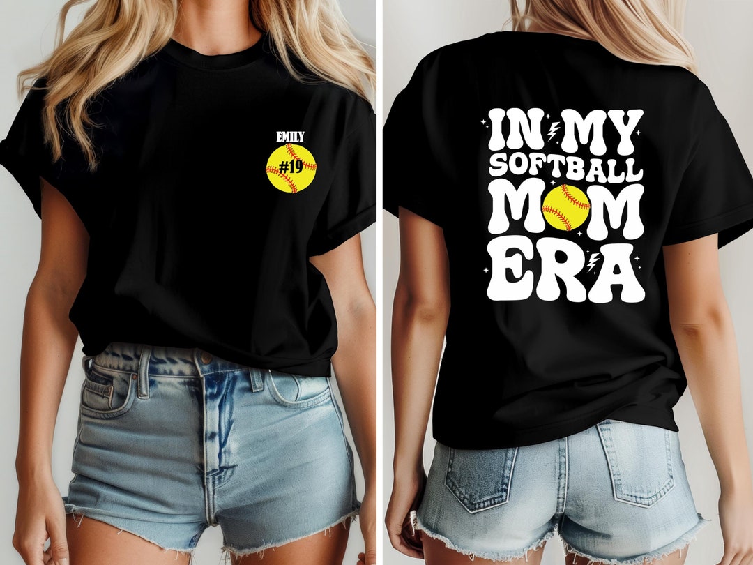 Custom in My Softball Mom Era Shirt, Softball Mama Gift Shirt, Gift for ...