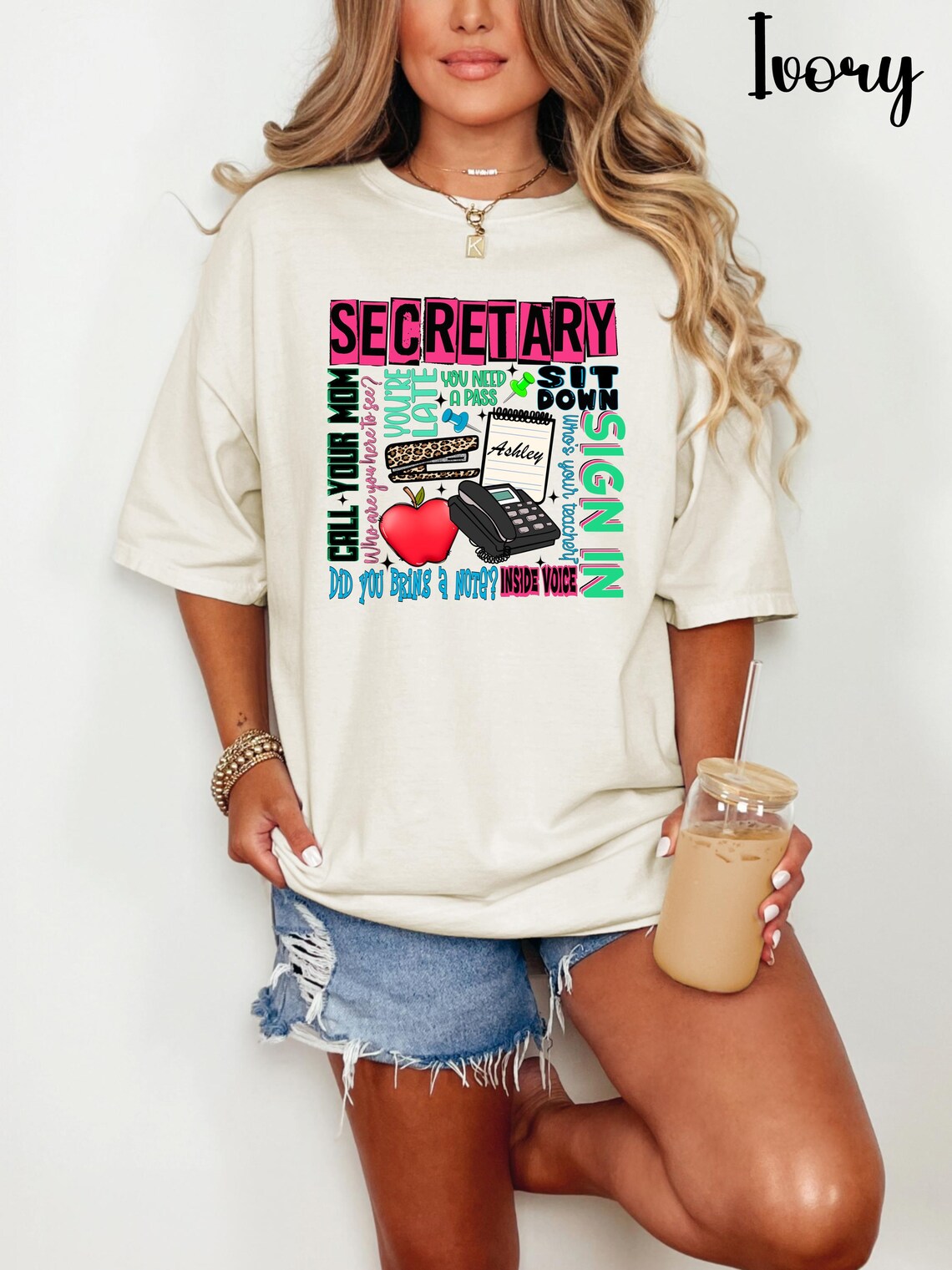 Comfort Colors® Secretary Shirt, Personalized School Secretary Tee ...