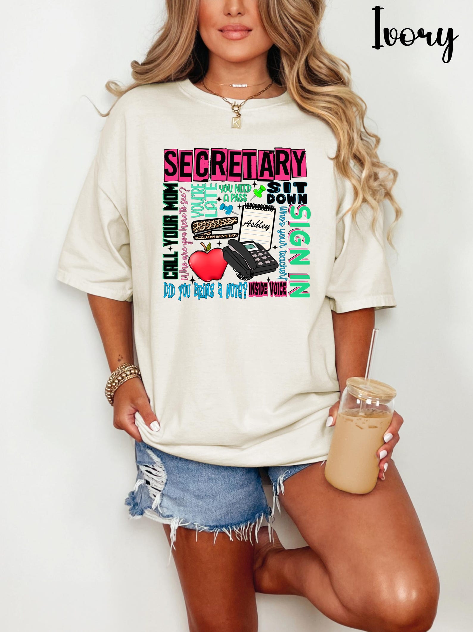 Comfort Colors® Secretary Shirt, Personalized School Secretary Tee ...