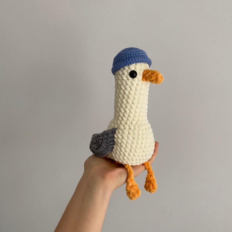 Handmade Crochet Seagull Seagull Toy Crochet Seagull Seagull Plushie ...