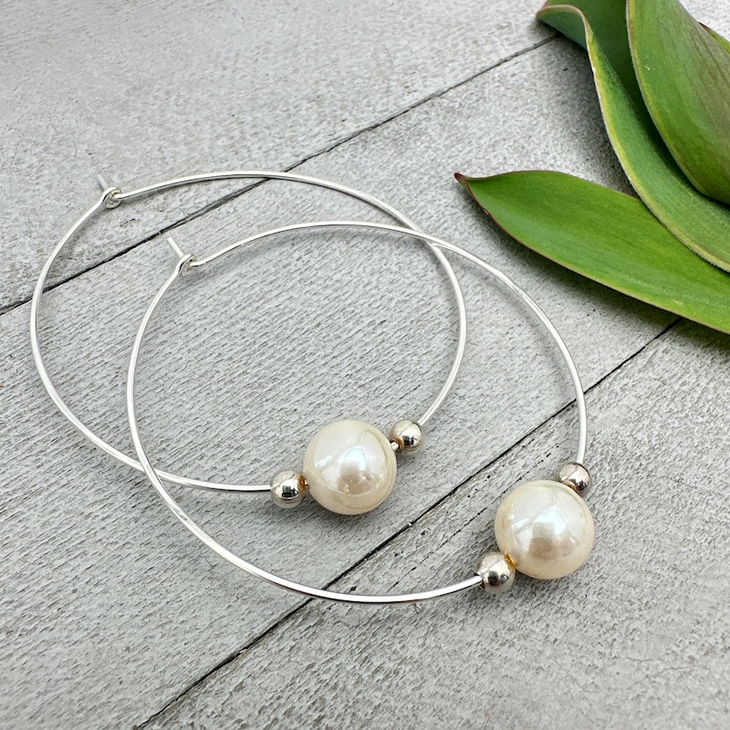 Silver Hoops Large Bling - Etsy