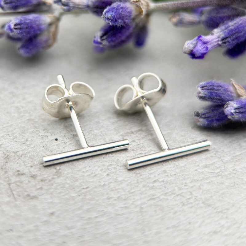 Silver Line Earrings - Etsy