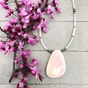 Pink Queen Conch Shell, Navajo Pearl, and Solid 925 Sterling Silver ...