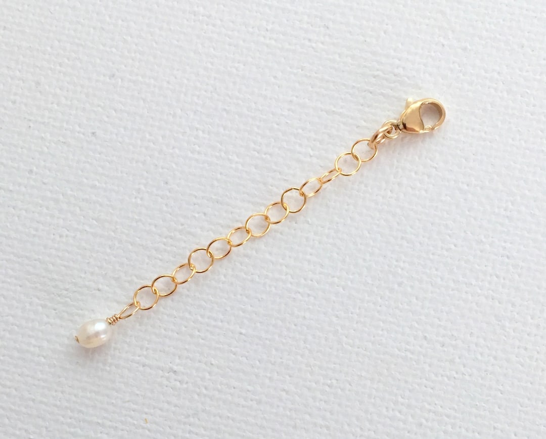 Jewelry Extender in 14k Yellow Gold Fill With White Freshwater Pearl ...