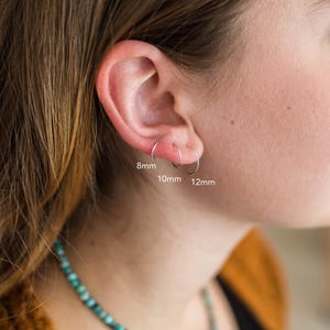 Thin Solid Platinum Hoops. Small Hoop Earrings .950 Platinum Hoop ...