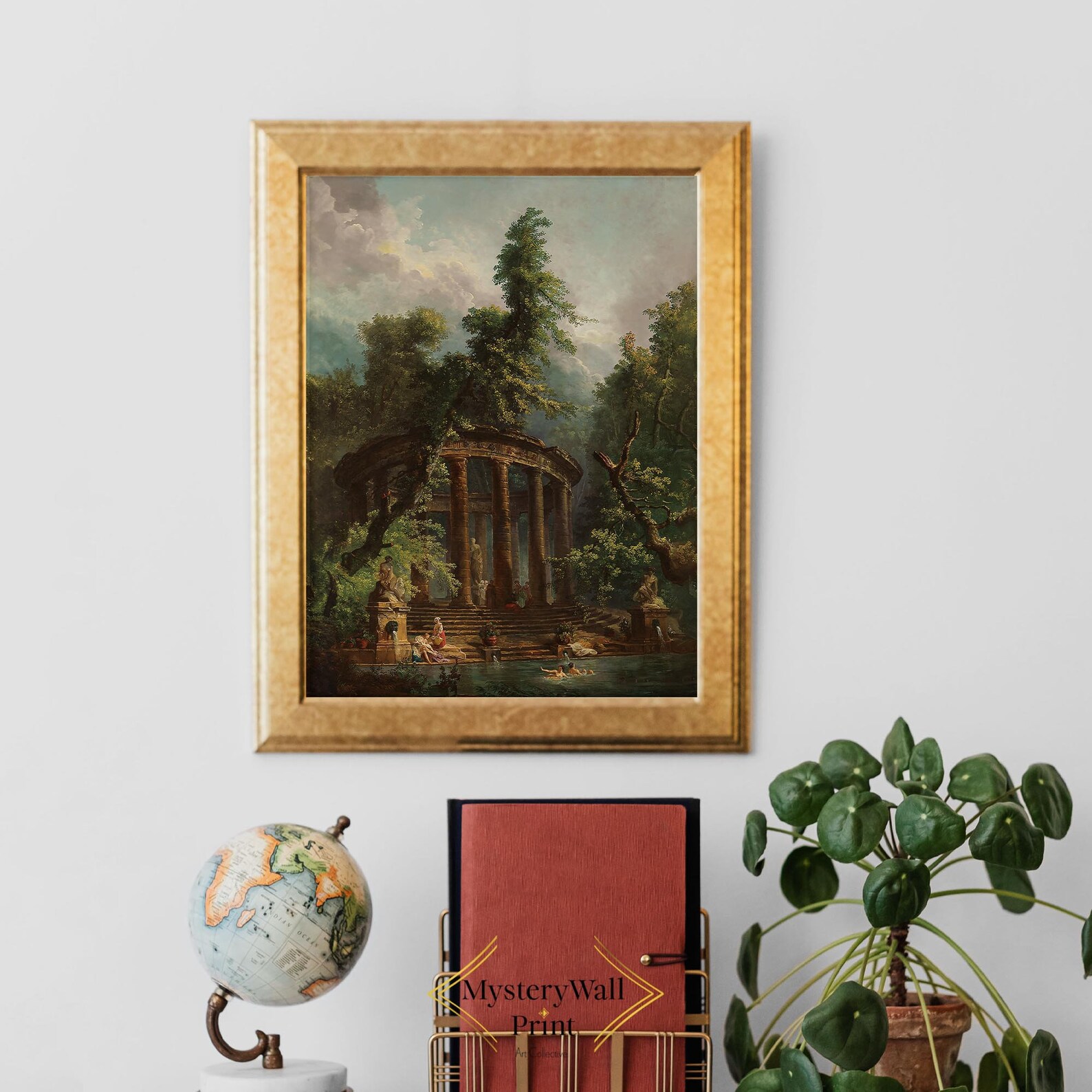 Romantic Classical Landscape Digital Art Oil Painting ancient Ruins and ...