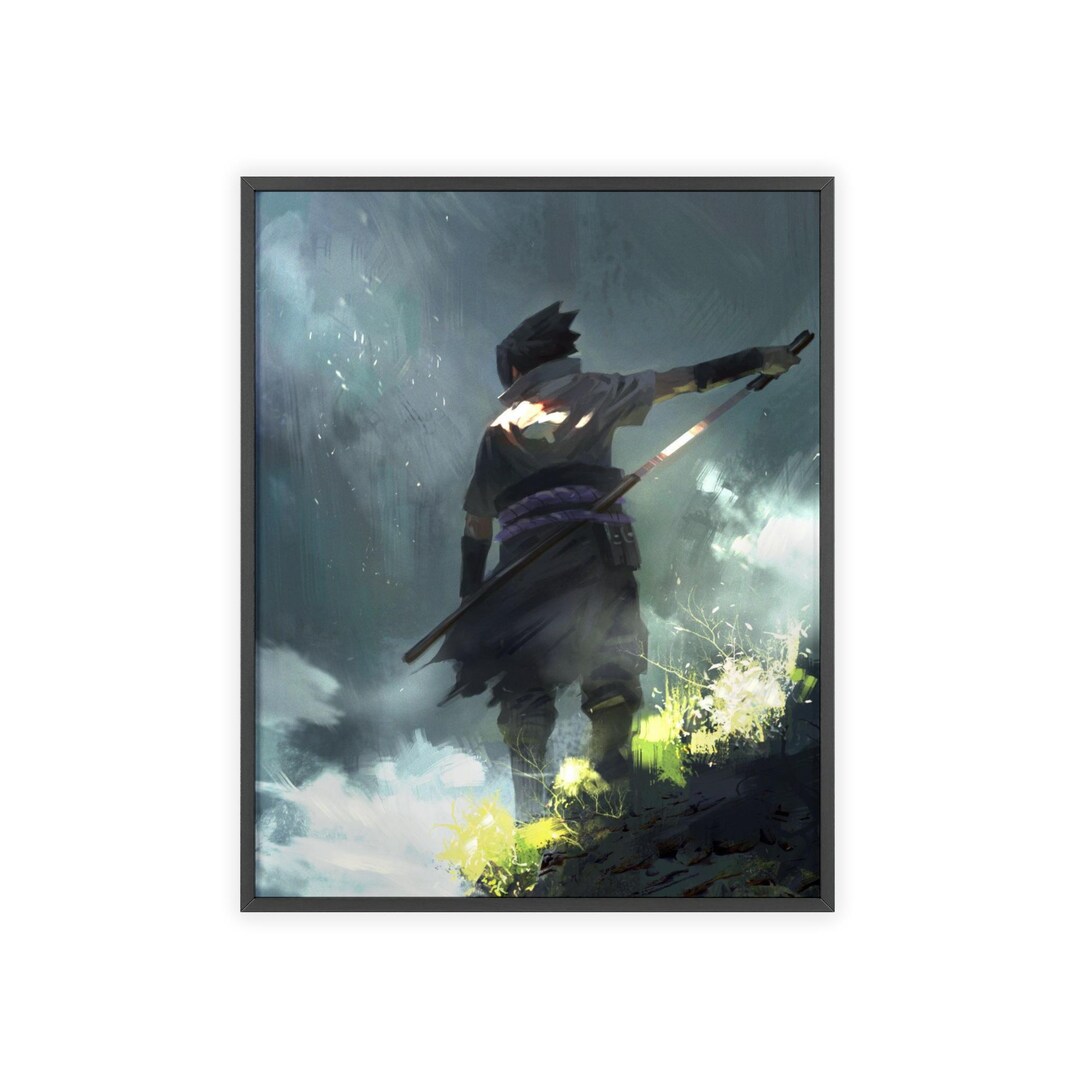 Art Print, Sasuke Nature Poster With Wooden Frame, Beautiful Anime Art ...