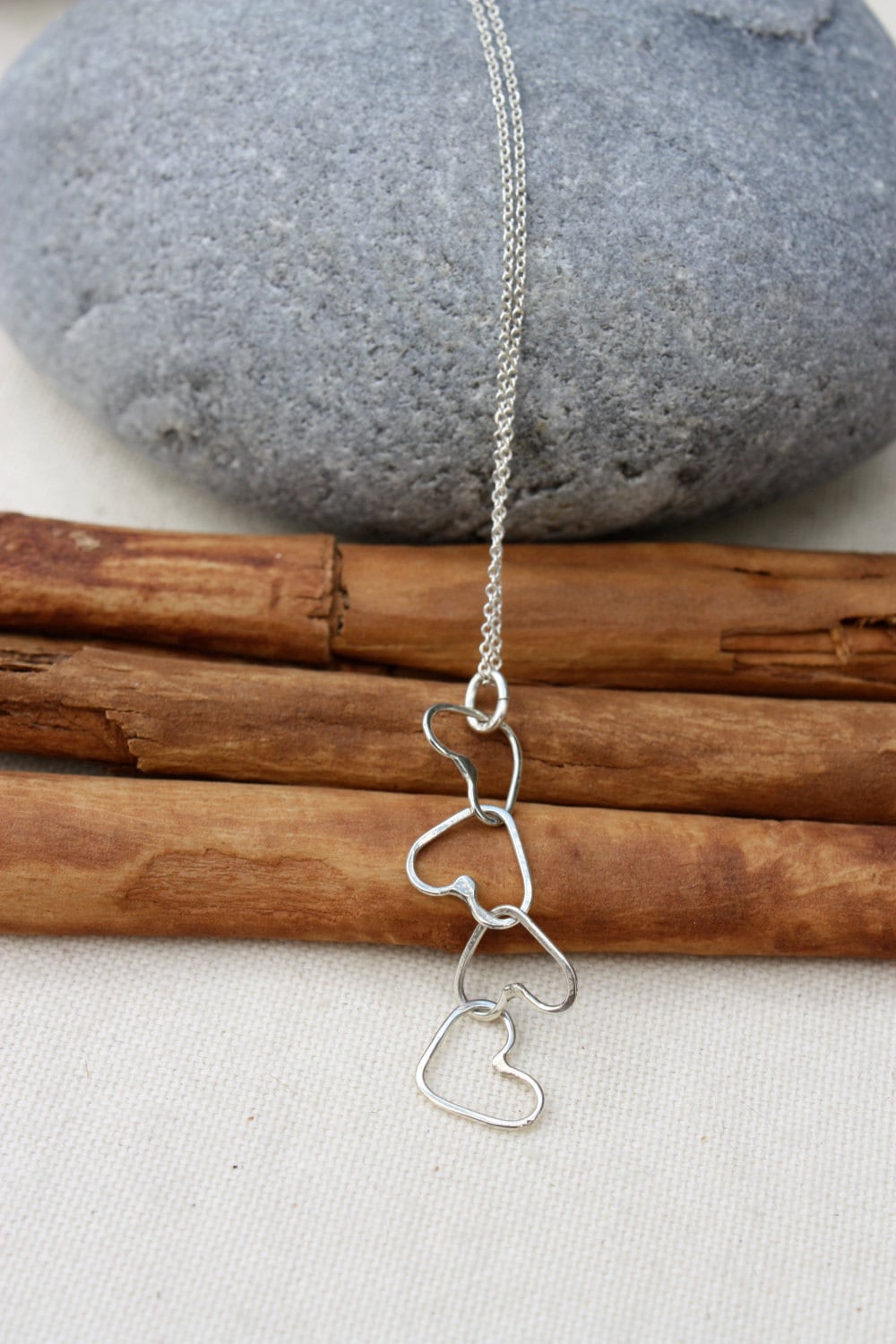 Heart Valentines Day Gift Sterling Silver Necklace Hearts Love | Etsy