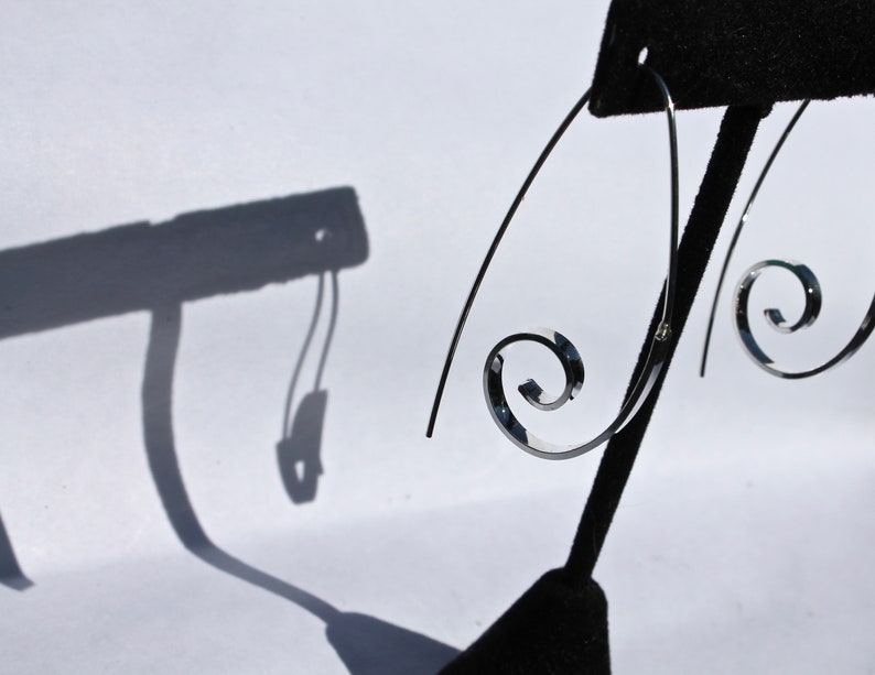 Long Swirl Earrings Sterling Silver Wear With Everything the | Etsy