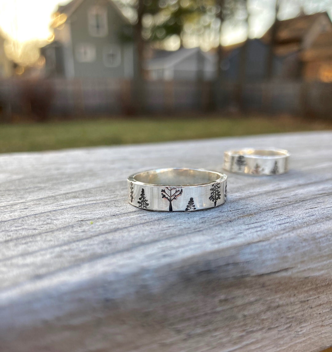 Trees Ring in Silver - Etsy