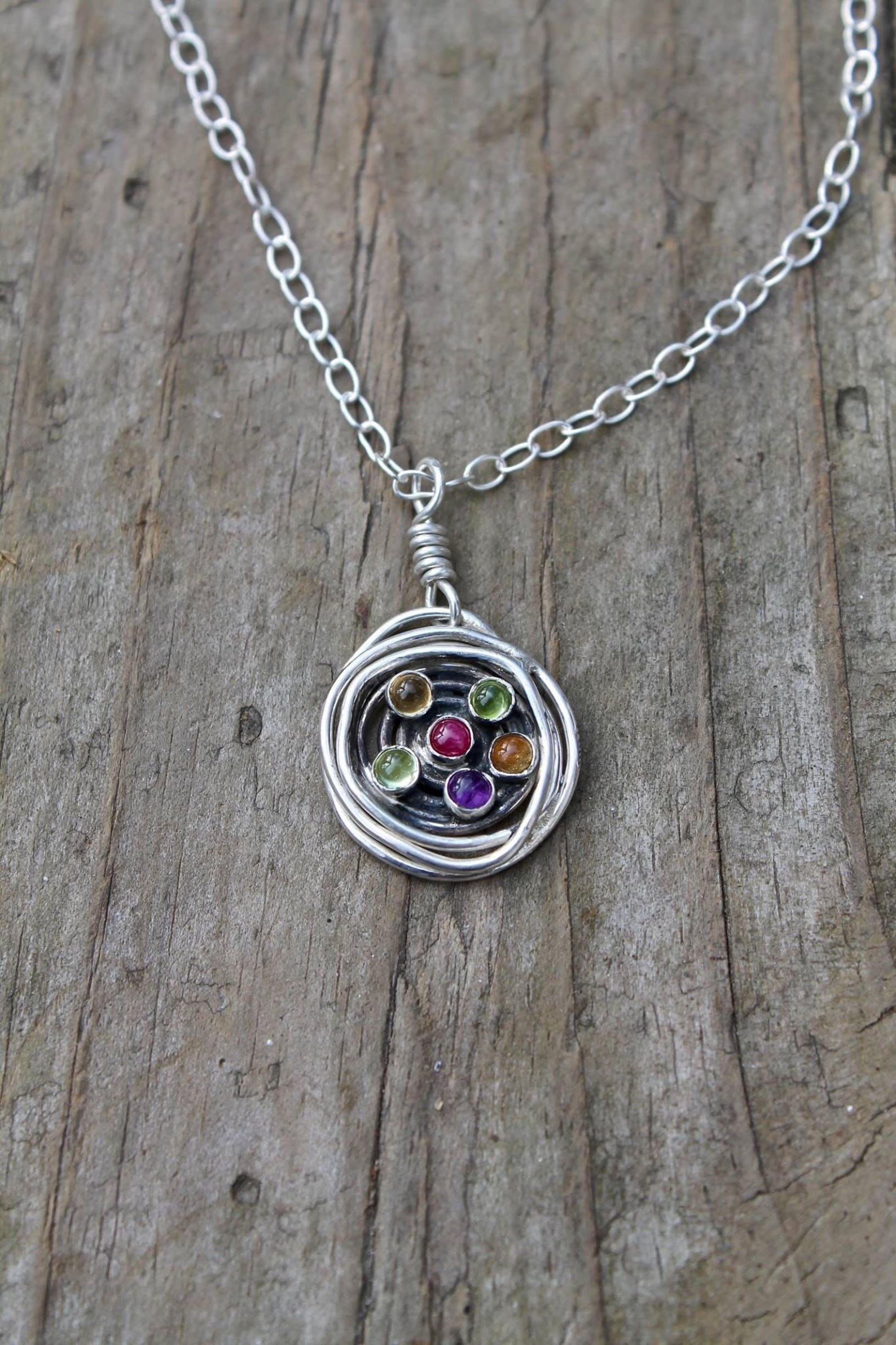 Stones Nest Necklace. Mothers Day. Birthstone.handmade. Bird Nest ...