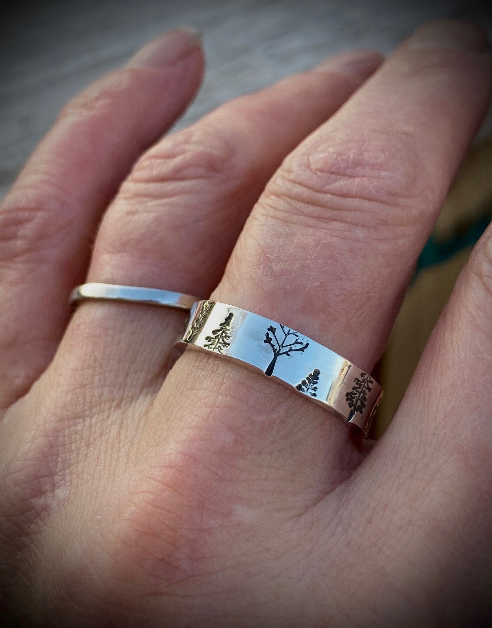 Trees Ring in Silver | Etsy