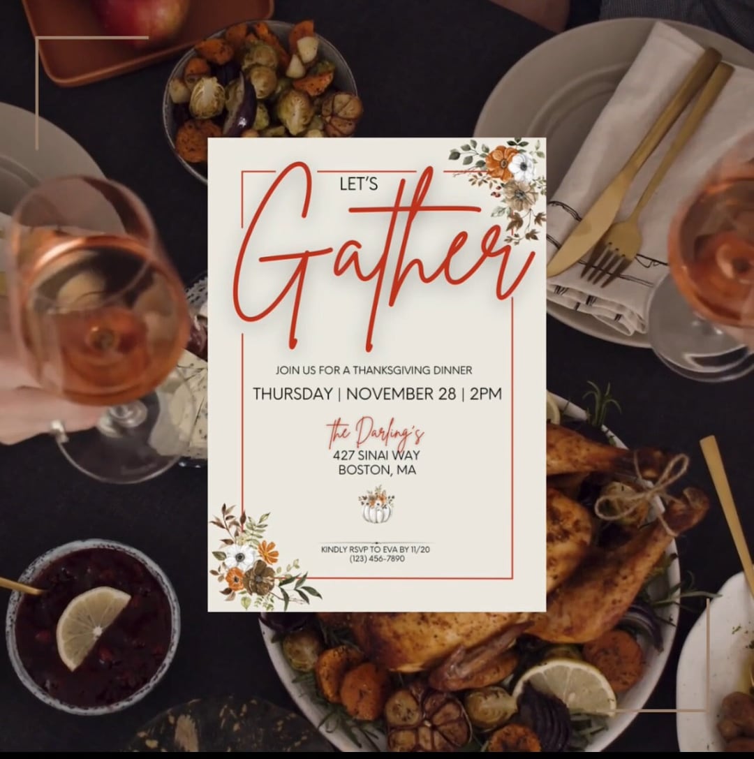 Elegant Thanksgiving Invitation - Etsy