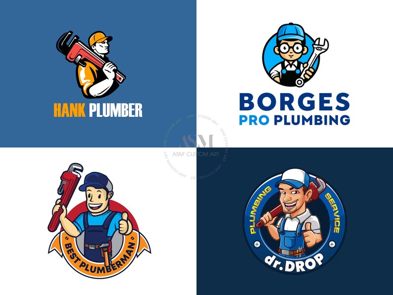 Custom Logo Design, Plumbing Logo Design, Mascot Logo, Logo, Plumber ...