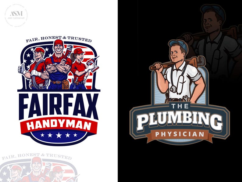 Custom Logo Design, Plumbing Logo Design, Mascot Logo, Logo, Plumber ...