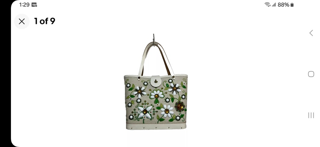 Vintage Enid Collins Purse Jewel Garden Granny Core Floral Beige White ...