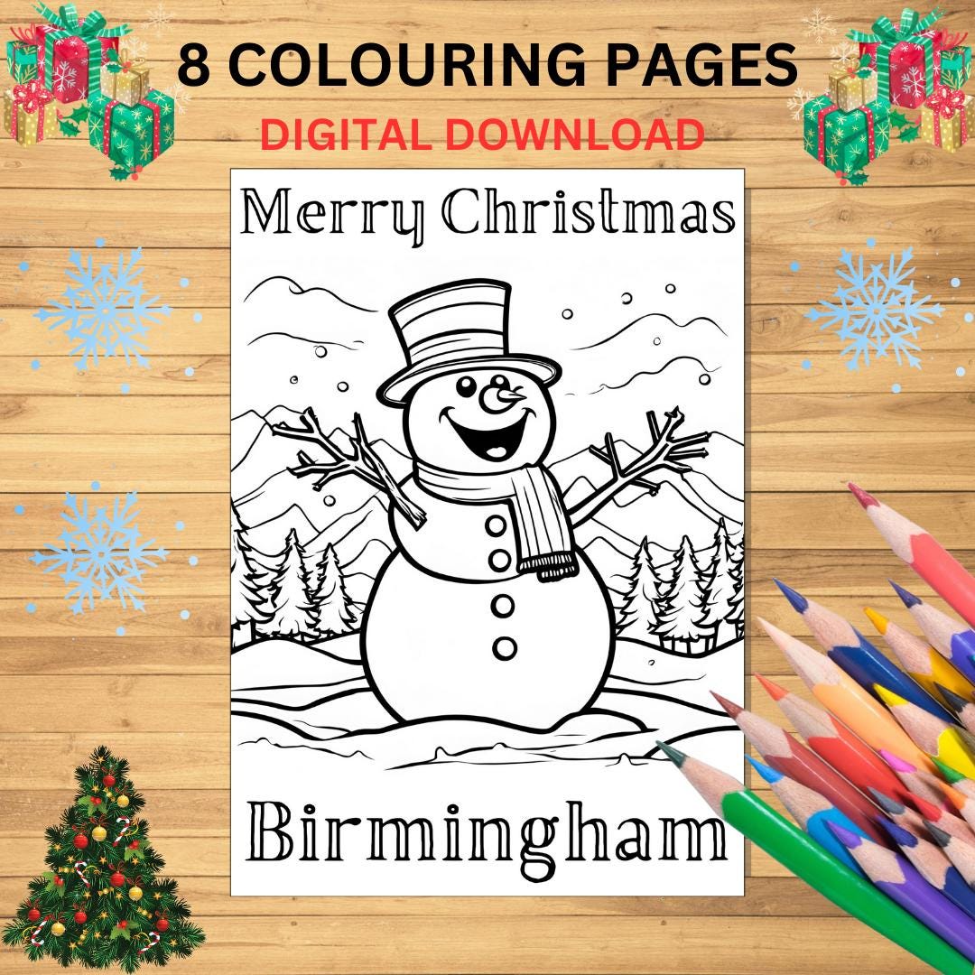 Christmas Printable, Christmas Colouring Pages, Birmingham Colouring ...