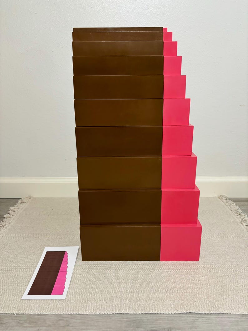Montessori Sensorial: Pink Tower and Brown Stair Extensions - Etsy