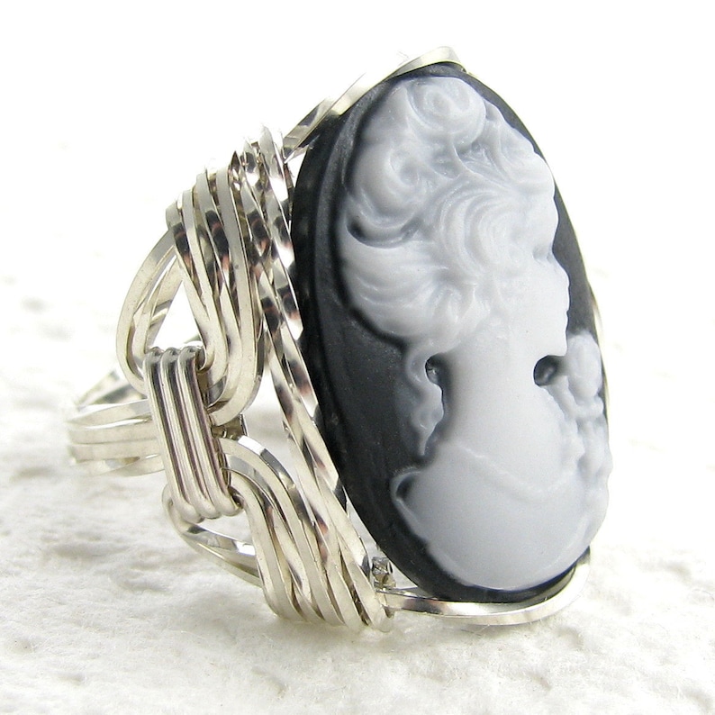 Lady Rose Cameo Ring Sterling Silver Custom Jewelry - Etsy