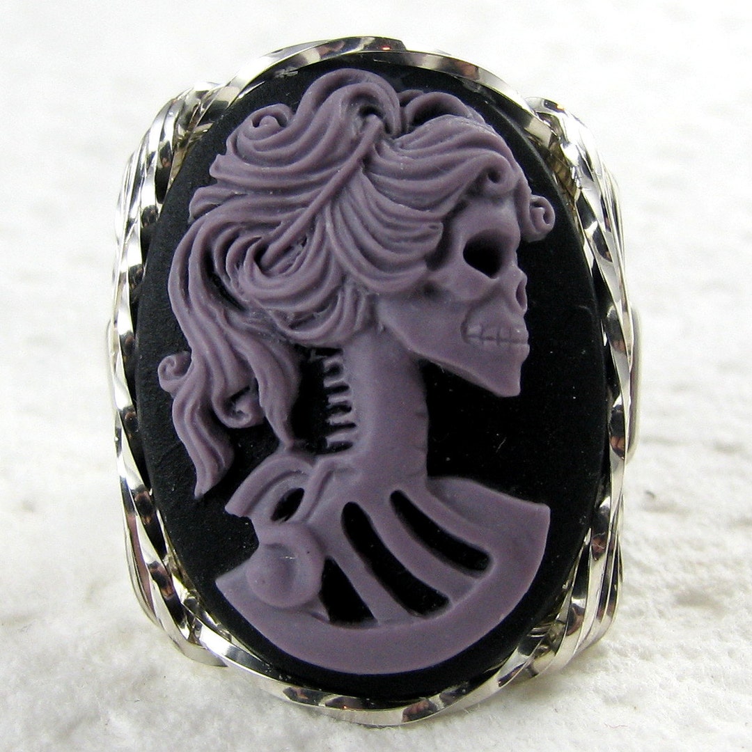 Lolita Skeleton Lady Cameo Ring Sterling Silver Custom Jewelry - Etsy