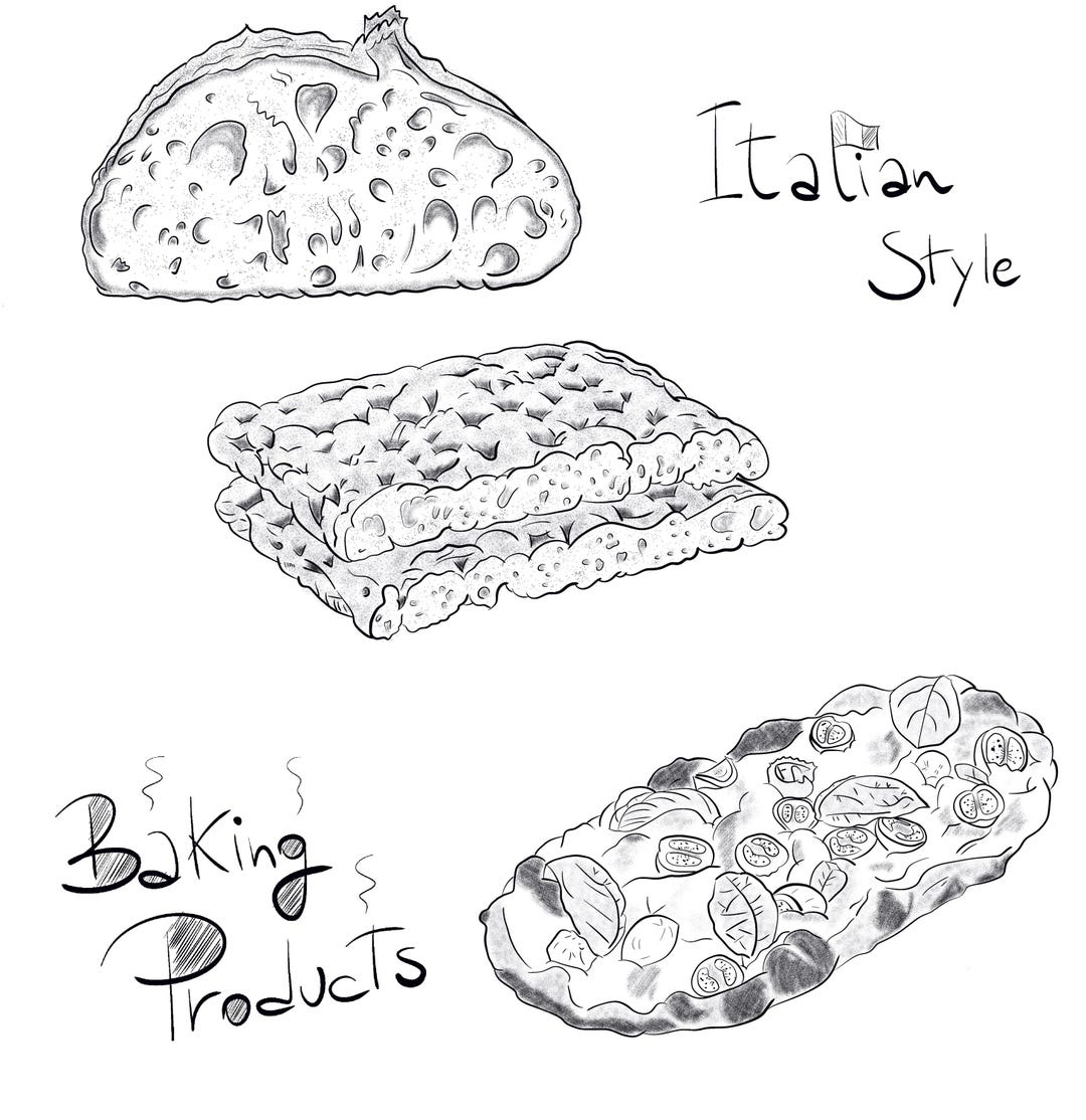 Italian Bakery Products SVGS: Bread, Pizza and Focaccia. - Etsy
