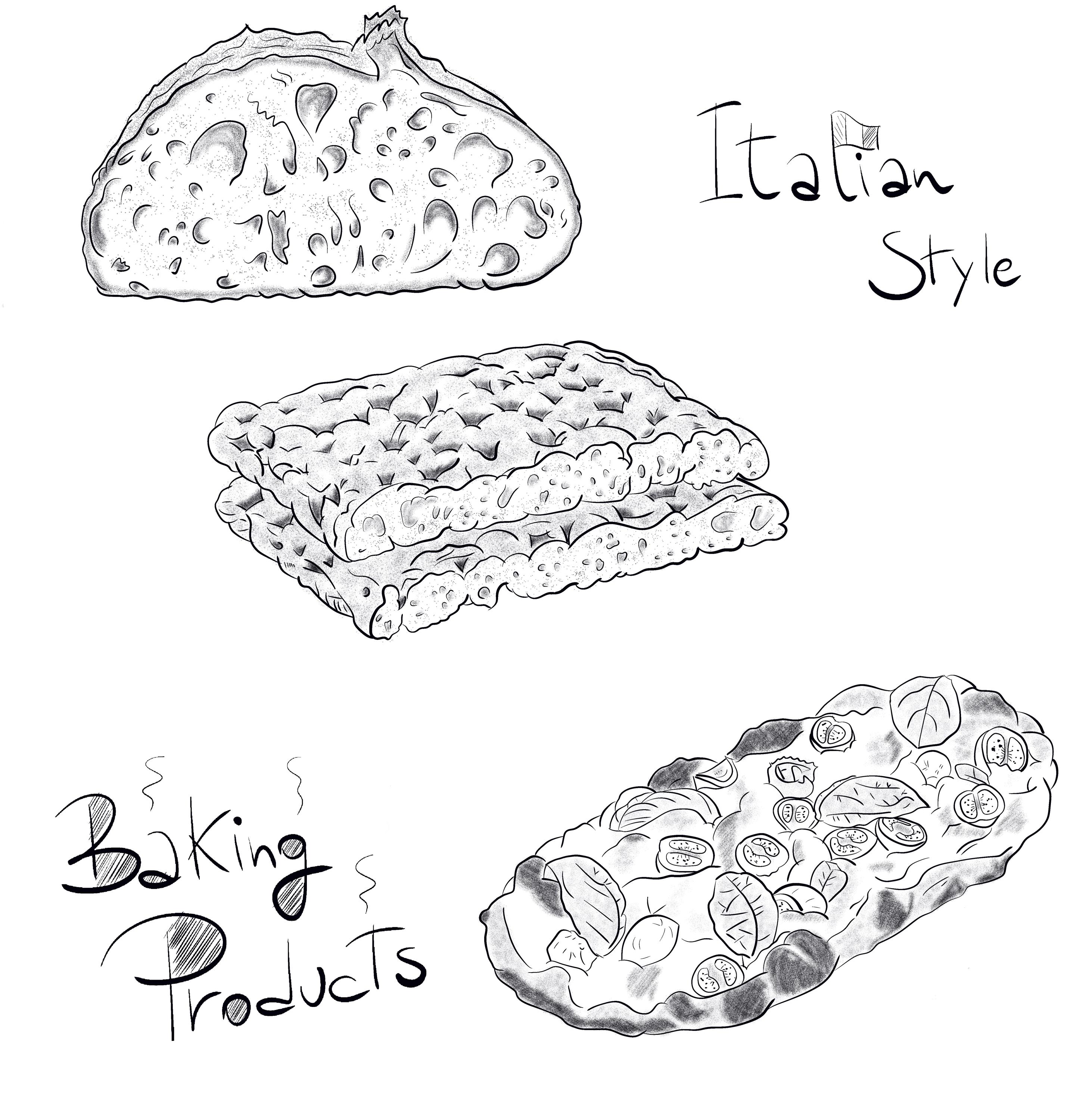 Italian Bakery Products SVGS: Bread, Pizza and Focaccia. - Etsy