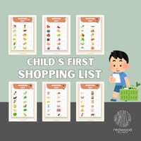Shopping List for Kids With 100+ Food Flashcards to Print, Learn to ...