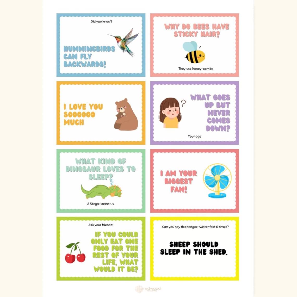 Printable Notes for Kids - Words of Encouragement Cards, Lunchbox Notes ...