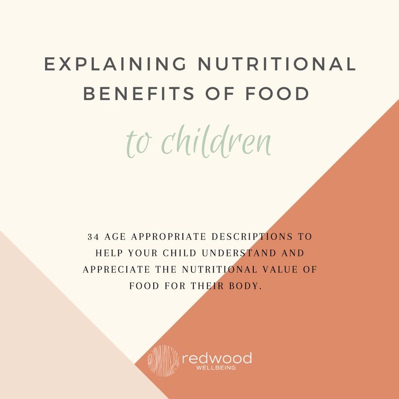 Explaining Nutritional Benefits of Food to Children (34 Food ...
