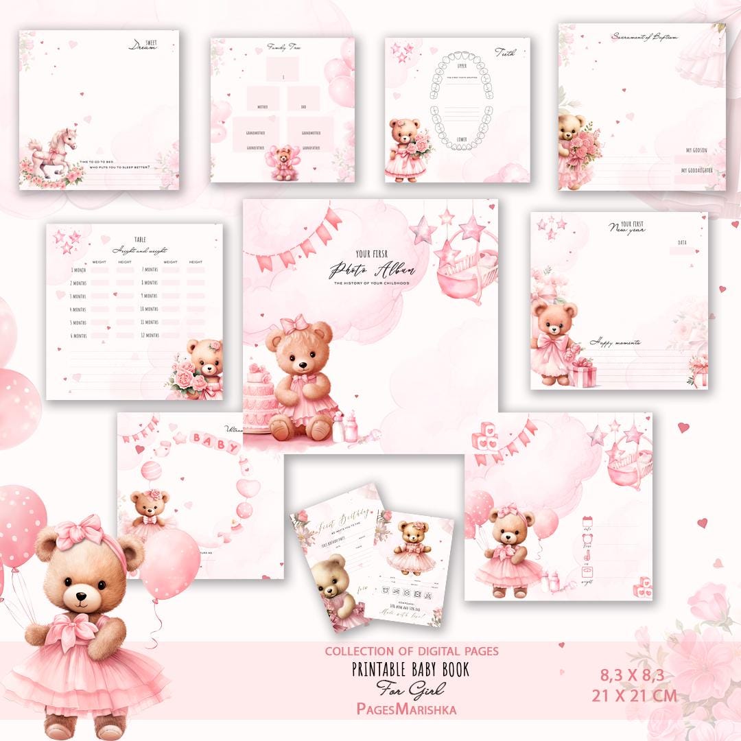 Digital Baby Album Pages | Baby Memory Book | Milestone Cards ...