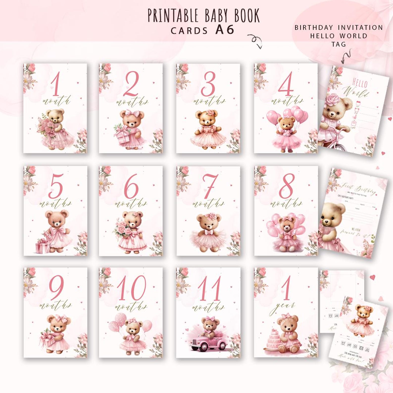 Digital Baby Album Pages | Baby Memory Book | Milestone Cards ...