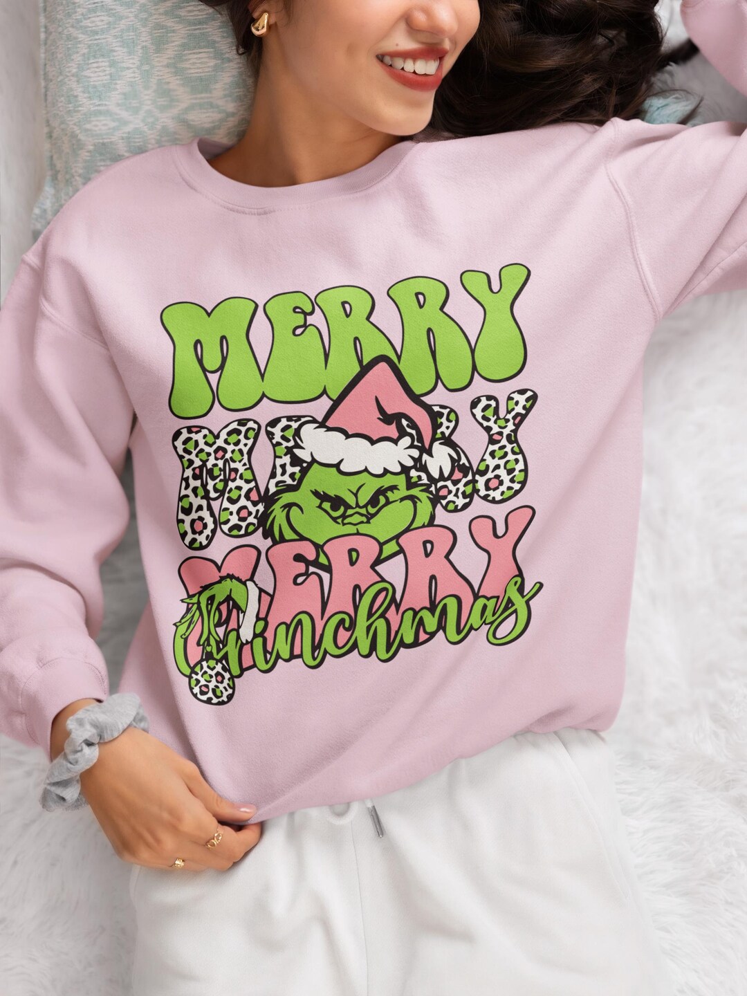 Merry Grinchmas Sweatshirt, Grinch Christmas Crewneck Sweatshirt ...