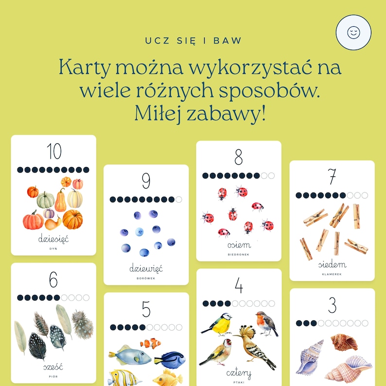 Polish Numbers Flashcards 1-10 | Printable Educational Cards for Kids ...
