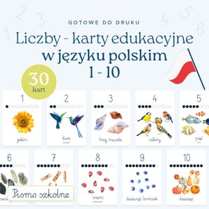 Polish Numbers Flashcards 1-10 | Printable Educational Cards for Kids ...