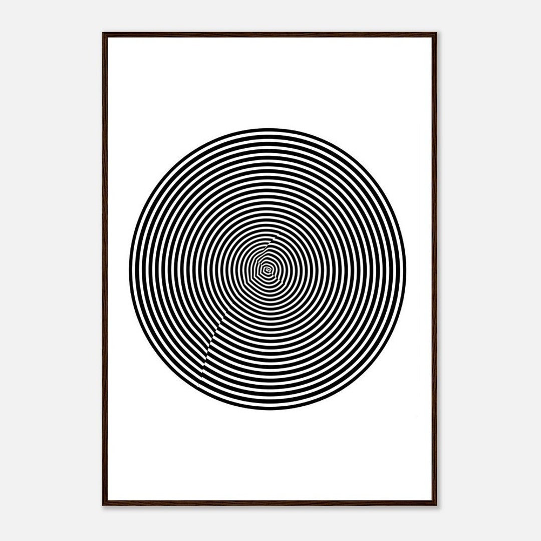 Round Optical Illusion Art 3D Effect Print, Modern Wall Décor, Unique ...