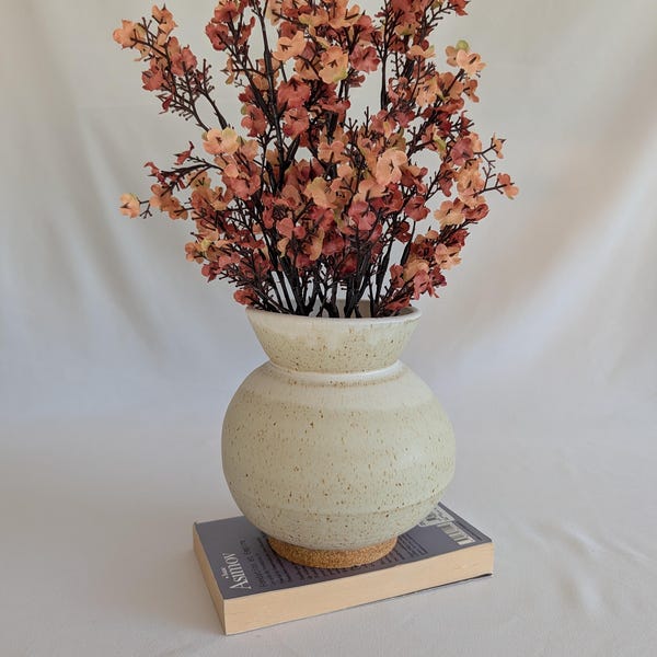 Stoneware Vase Cream - Etsy