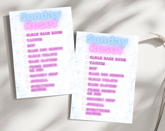 Printable Sunday Reset Checklist | Sunday To-do List PDF | Digital ...